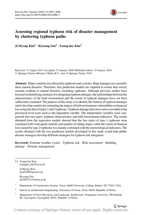 Assessing Regional Typhoon Risk Of Disaster Management By Clustering Typhoon Paths Request Pdf