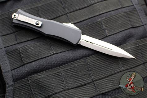 Microtech Hera Ii Otf Knife Mini Double Edge Black Handle Stonewas