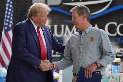 Donald Trump and Georgia Gov. Brian Kemp use hurricane recovery to make first appearance together