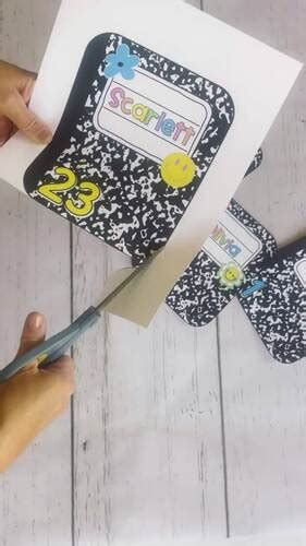 Composition Notebook Locker Or Cubby Tags Editable Babe Display Labels