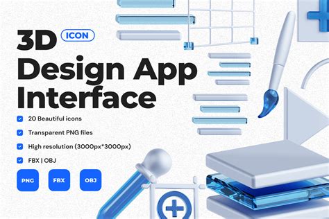 design app interface 3d icon pack 20 free download user interface 3d