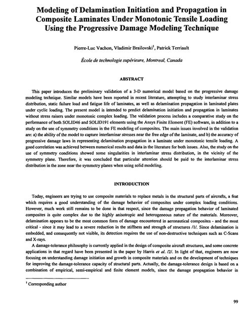 Pdf Modeling Of Delamination Initiation And Propagation In Composite Laminates Under Monotonie