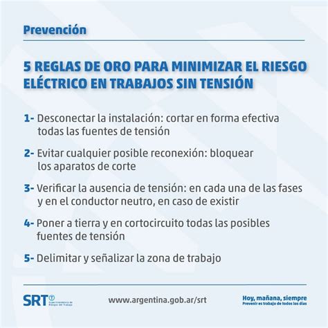 Infografía 5 Reglas De Oro Para Minimizar El Riesgo Eléctrico