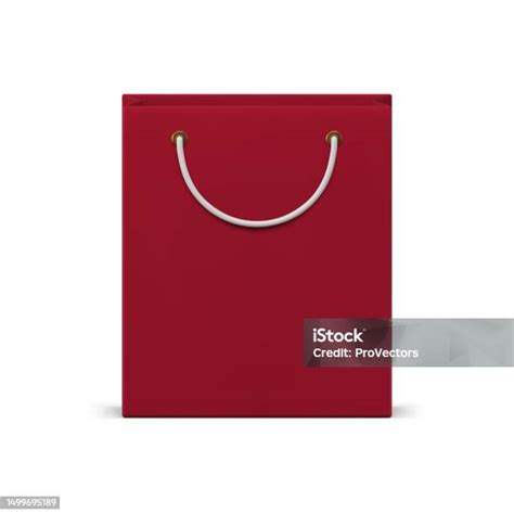 빨간 종이 쇼핑백 핸들 상업 상점 구매 3d 아이콘 현실적인 벡터 3차원 형태에 대한 스톡 벡터 아트 및 기타 이미지 3차원 형태 가방 고객 Istock