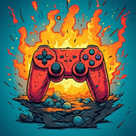 premium photo cool and hot game controller generative ai