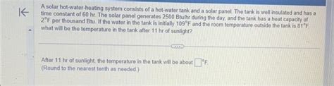 Solved A Solar Hot Water Heating System Consists Of A