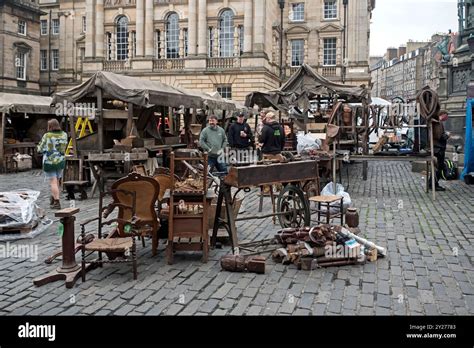 Film Set In Edinburghs West Parliament Square Being Prepared For The