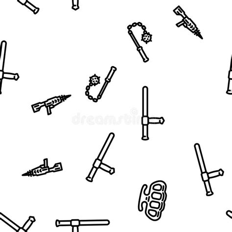 Weapon War Gun Military Vector Seamless Pattern Stock Vector