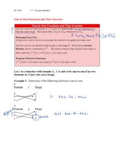 One To One Functions And Their Inverses One To One Functions And