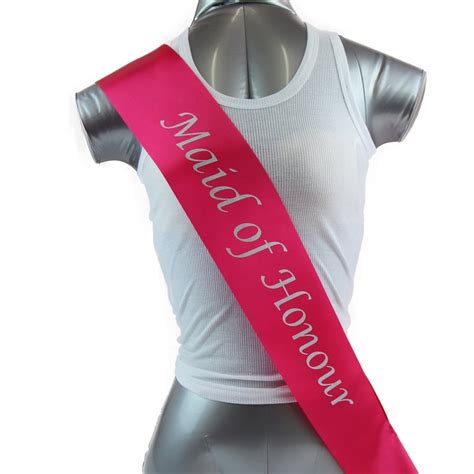 Buy Hens Night Party Bridal Sash Hot Pinksilver Maid Of Honour Mydeal