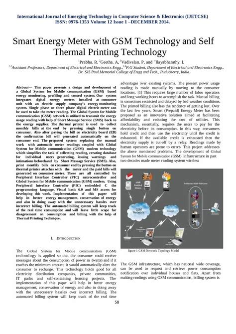 Pdf Smart Energy Meter With Gsm Technology And Self Thermal · Pdf Filesmart Energy Meter