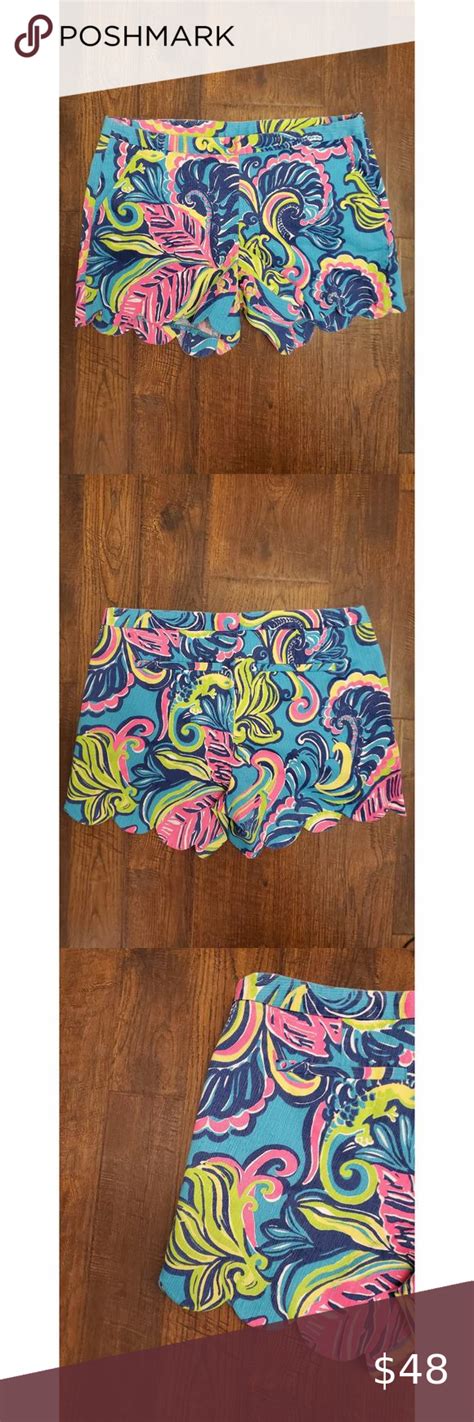 Lilly Pulitzer Private Island Scalloped Hem Side Zip Shorts Size Lilly Pulitzer Lillies