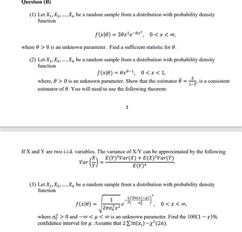 Solved Question B 1 Let X1 X2 Xn Be A Random