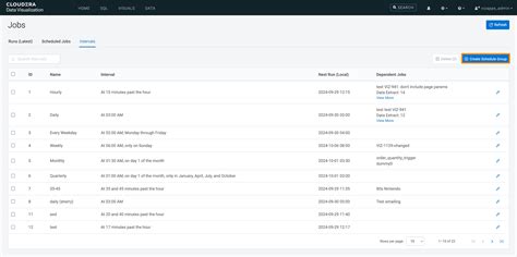 Creating New Schedule Intervals