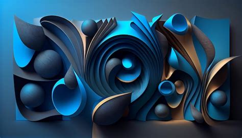 Fondo Azul 3d Abstracto Moderno Generar Ai Foto Premium