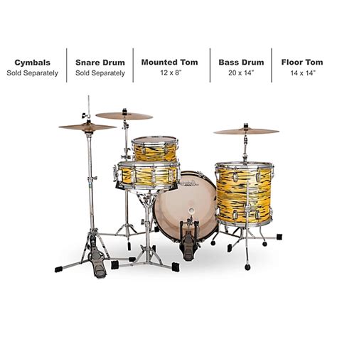 Ludwig Classic Maple 3 Piece Downbeat Shell Pack With 20 Bass Drum Lemon Oyster Guitar Center