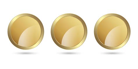 Three Golden Circle Shape Buttons Design In Vector 3 Circles Premium