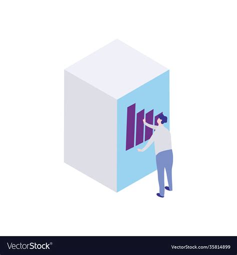 Cartoon Woman Showing A Graphic Bar Chart Flat Vector Image
