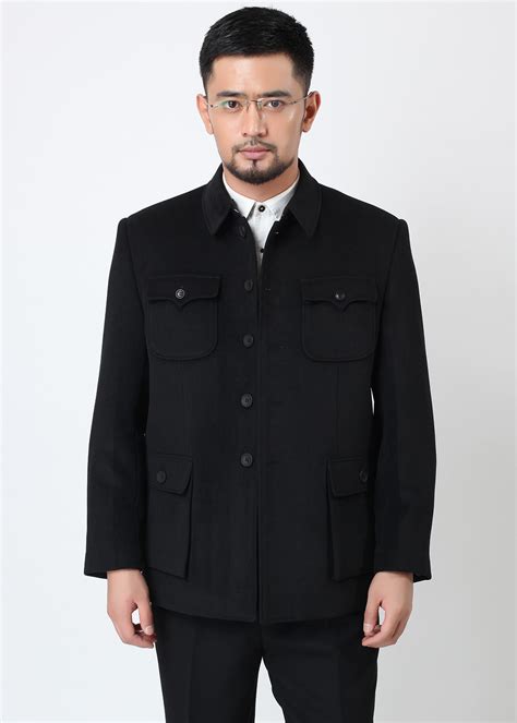 2015男士羊毛呢子中山装套装民族服装中山服男装爸爸装中老年外套新时代服饰98