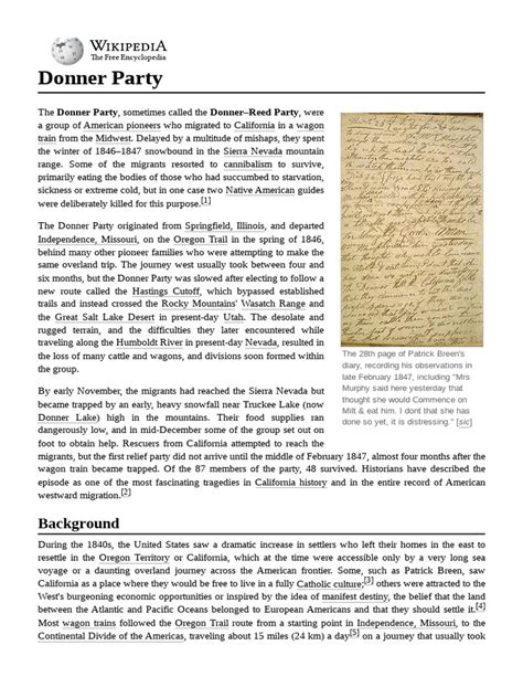 Donner Party Pdf Oregon Trail
