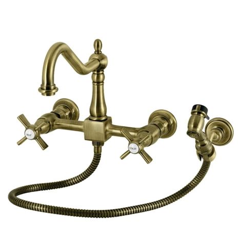 Kingston Brass Ks3792axbs Restoration Bridge Kitchen Faucet With Brass