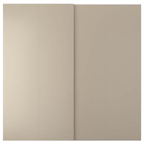 Hasvik زوج أبواب سحّابة رمادي بيج ‎200x201 سم‏ Ikea