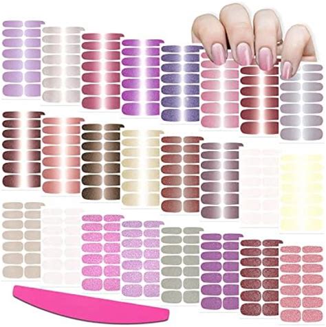 Amazon DANNEASY 16 Sheets Red Nail Polish Stickers Full Nail Wraps