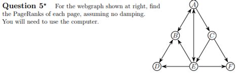 Solved Question For The Webgraph Shown At Right Chegg