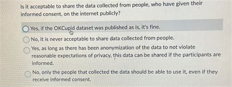 Is It Acceptable To Share The Data Collected Studyx