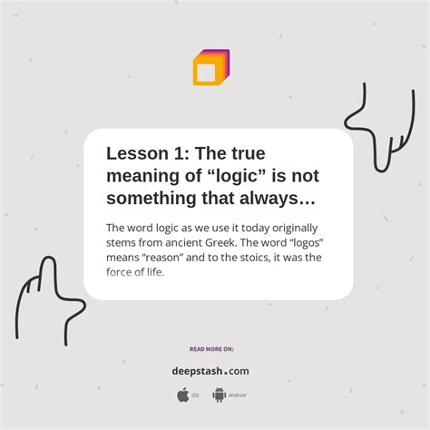 Lesson 1 The True Meaning Of “logic” Is Not Something That Always