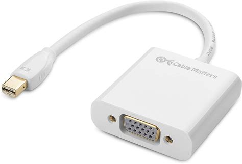 Mini DisplayPort to VGA Adapter (Mini DP to VGA) in White Thunderbolt ...