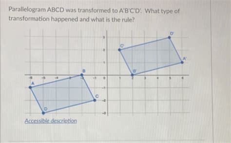 Solved Parallelogram Abcd Was Transformed To Abcd What Type Of