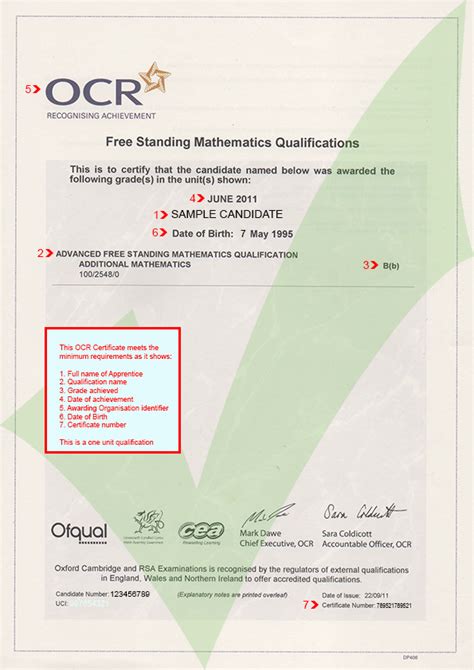 OCR General Qualifications Certificate ACW Website