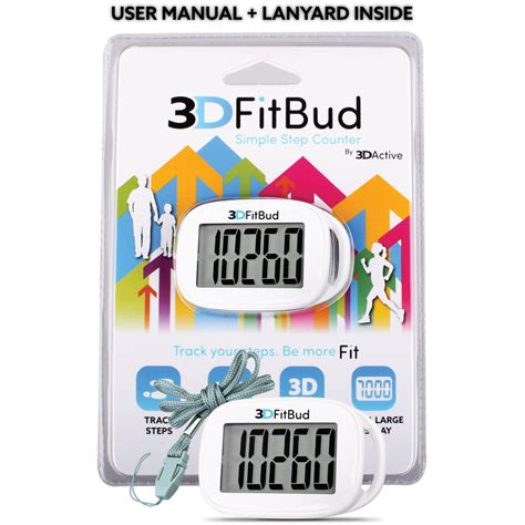 3dfitbud Simple Step Counter Walking 3d Pedometer With Lanyard A420s Comparor Uk