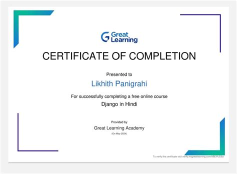 Likhith Panigrahi On Linkedin Django Certification Webdevelopment Neverstoplearning