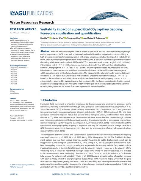 Pdf Wettability Impact On Supercritical Co2 Capillary Trapping Pore