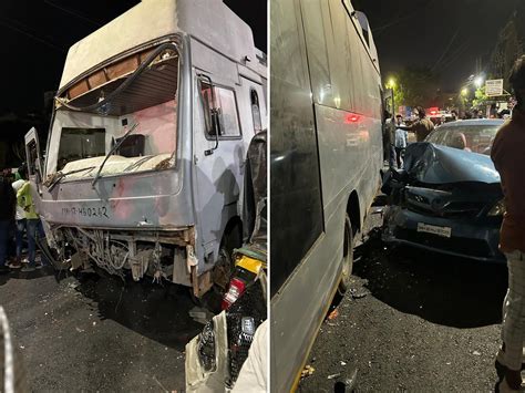 पुण्यात ‘व्हॅनिटी बसचा ब्रेक फेल अपघातात दोन ठार सहा वाहनांना धडक