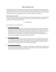MBA 416 Regression Project 2022Sp Docx MBA 416 Regression Project The