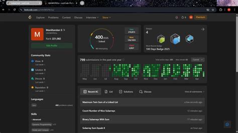 Leetcode Coding Problemsolving Achievement Learning