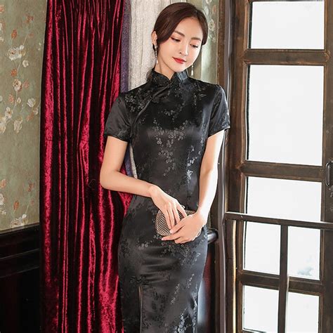 Floral Brocade Open Front Classic Cheongsam Chinese Dress Idreammart