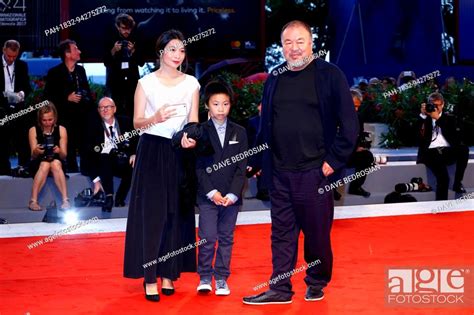 Ai Weiwei With His Wife Lu Qing And His Son Ai Lao Ttending The Human