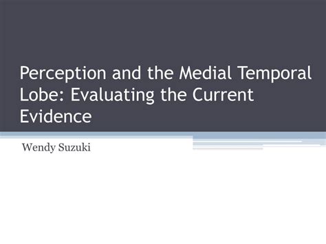 Ppt Perception And The Medial Temporal Lobe Evaluating The Current