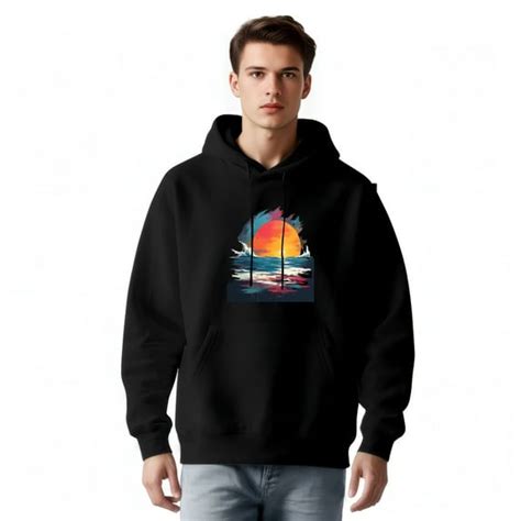 Mens Long Sleeve Hoodie Pullover Sweatshirt With Pockets Colorful