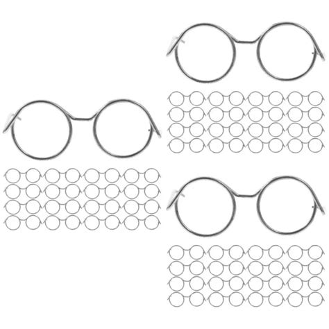60 Pcs Mini Doll Glasses Metal Wire Doll Glasses Mini Doll Sunglasses