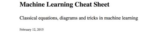 8 Best Machine Learning Cheat Sheets To Get You Started Devzum