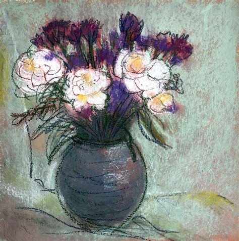 Annie Shaver Crandell Ra 2001 Peonies And Statice In Southworth Vase
