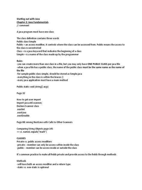 Starting Out With Java Gaddis Notes Pdf Programming Constructor