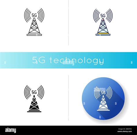 5g Cell Tower Icon Wireless Technology Fast Connection Mobile Cellular Network Coverage