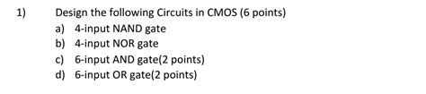 Solved Design The Following Circuits In CMOS Points A Chegg Com