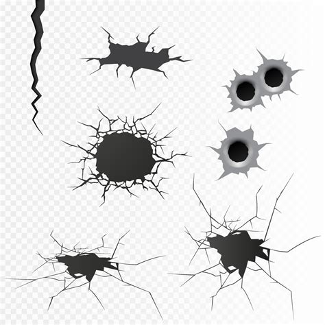 Set Of Vector Cracks Isolated 14847090 Vector Art At Vecteezy